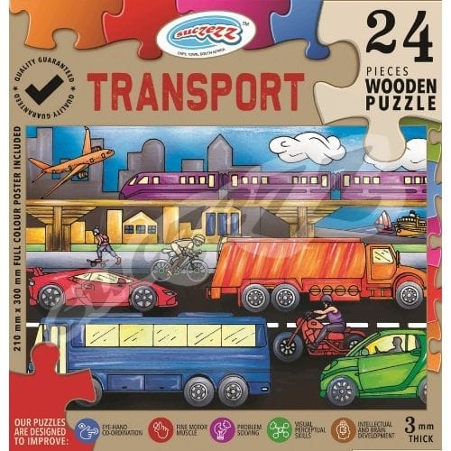 Wooden Puzzle: Transport (24PCE) - Future Manager Books
